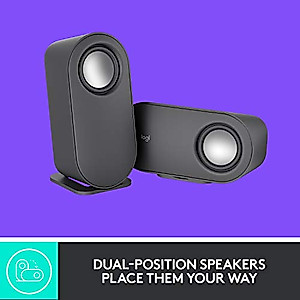 Logitech Z407 Bluetooth Computer Speakers with Subwoofer and Wireless Control, Immersive Sound, Premium Audio with Multiple Inputs, USB Speakers