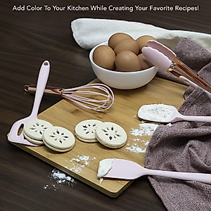 COOK with COLOR Set of Five Pink and Rose Gold Silicone MINI Kitchen Utensil Set