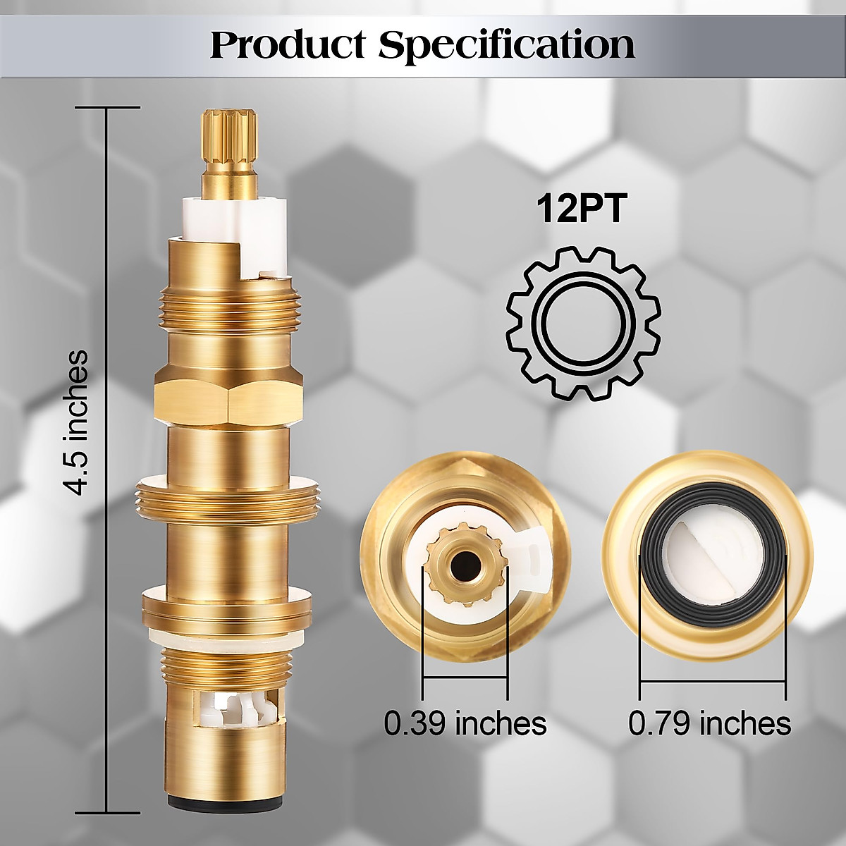 Dreyoo Ceramic Disc Cartridge Replacement for 910-030, Shower and Faucet Stem Compatible with Price/Pfister, Shower Valve Faucet Cartridge Brass Construction (2 Pack)