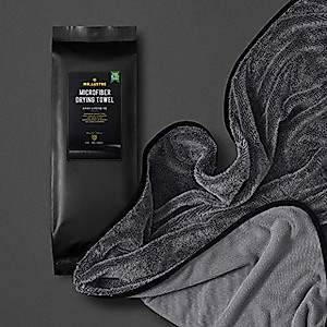 MR.LUSTRE Microfiber Drying Towels for Cars Large Single Sided Durable Layer Professional Grade Super Absorbent Car Cleaning Towel Auto Detailing Cloth, 35x28 inch, 1 Pack, 1 Piece