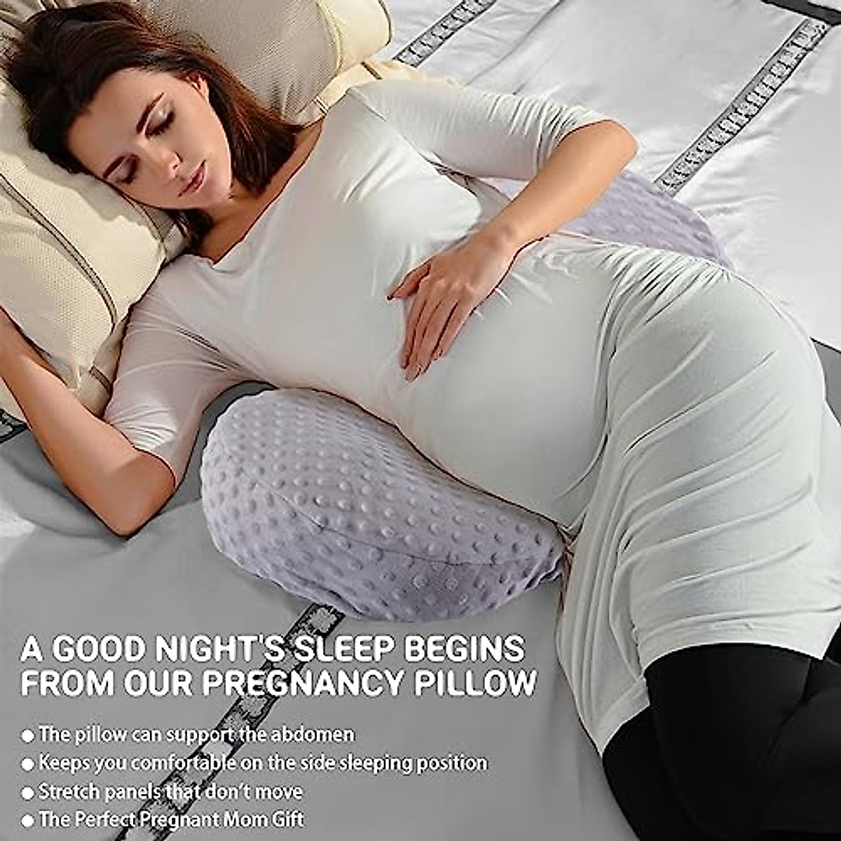 neexan Pregnancy Pillows for Sleeping-Pregnancy Wedge Pillows, Pregnancy Pillows Support for Pregnant Women Back, Legs, Belly, Wedge Pillow Pregnancy with Detachable & Adjustable Pillow Cover