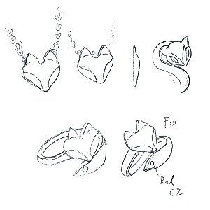 JEWME 925 Sterling Silver Women Fox Tail Rings Fine Jewelry Open Zirconia 7-8.5