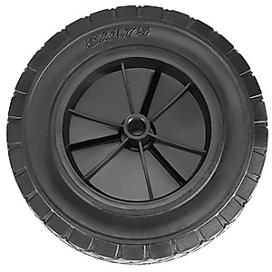 MUKCHAP 2 Pack 8 Inch Solid Rubber Wheels, Hand Truck Wheel Replacement Rubber Tire, Replacement Tire with 1/2 Bore Offset Axle for Cart, Trolley