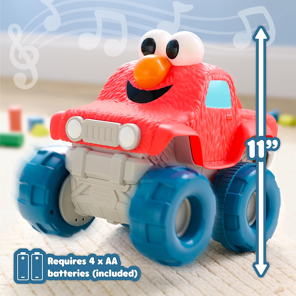 SESAME STREET Giggle N Go Monster Truck Toy Vehicle, Pops Wheelies, Sings, and Has Phrases, Kids Toys for Ages 2 Up, Amazon Exclusive by Just Play