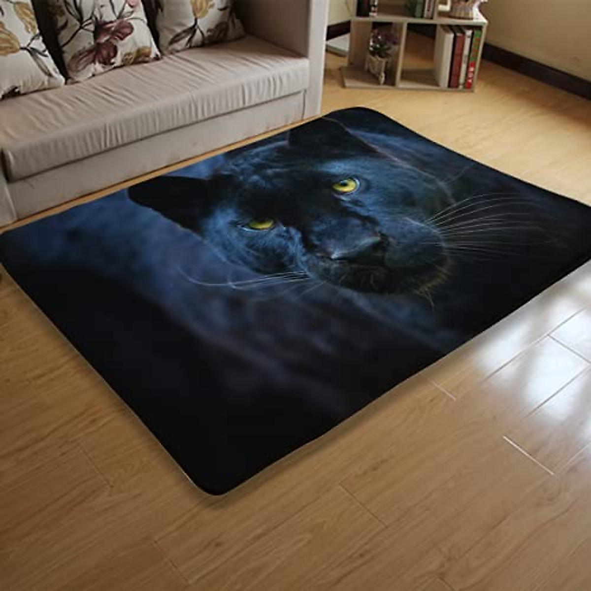 XYHH Area Rug Black Panther for Living Room Dining Room Bedroom playroom Parent-Child Game mat Study Office Room Decor lz White 3 39x60in