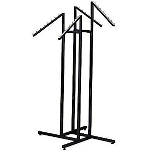 SSWBasics 4 Way Clothing Rack with Slanted Arms - Black