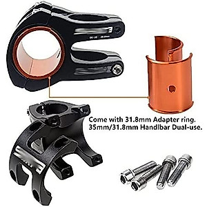 ZECHAO Mountain Road Bike Stem 35mm,Bike Stem Ultralight Stem 31.8/35mm Handlebar Stem Bike Riser Mountain AM XC DH Stem Bike Part Bike Stem (Color : Black, Size : 31.8/35mm)
