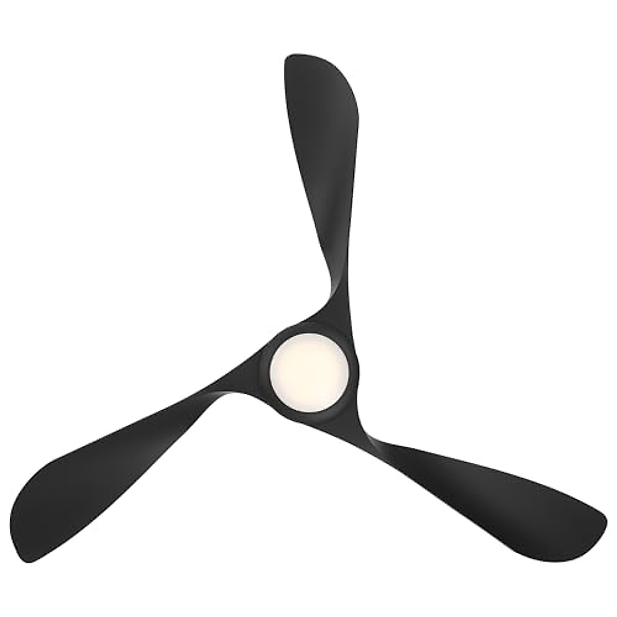 WAC Smart Fans Swirl Indoor and Outdoor 3-Blade Smart Home Ceiling Fan 54in Matte Black with 3000K LED Light Kit and Remote Control works with Alexa and iOS or Android App