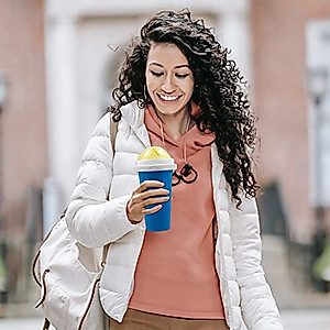 Slushie Maker Cup, Magic Quick Frozen Smoothies Cup for Homemade Milk Shake Ice Cream Maker, Cooling Cup, Double Layer Squeeze Slushy Maker Cup, Birthday Gifts for Friends&Family (Blue)