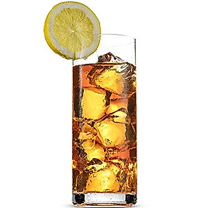 Highly Durable Drinking Glasses Set of 6, 14 Ounce Highball Glasses for Cocktails, Coffee Bar Accessories,Tall Cocktail Glasses, Collins Glasses, Beer Glass, Glass Cups for Iced Coffee, Glass Beer Mug