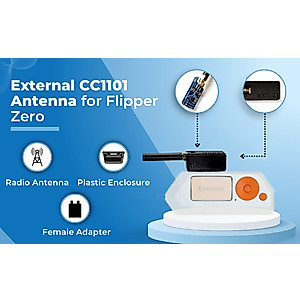 K0R41 External CC1101 Antenna for Flipper Zero - SubGhz GPIO Board Attachment Accessory Black K0R41-CCV2