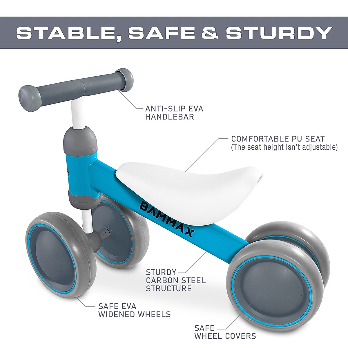 Bammax Official TykeBike® Toddler & Baby Bike | Toddler & Baby Balance Bike Ride On Toy | Easy Glide Wheels & Safer Toddler Bike Steering | Indoor/Outdoor Baby & Toddler Ride On Toy for 1+ Year Old