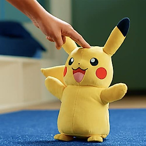 POKEMON Pikachu Electric Charge - 10 Inch Interactive Plush with Lights, Voice Reactions, and Thunder FX