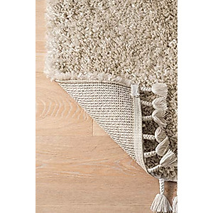 nuLOOM Neva Modern Tasseled Shag Accent Rug, 2' x 3', Beige