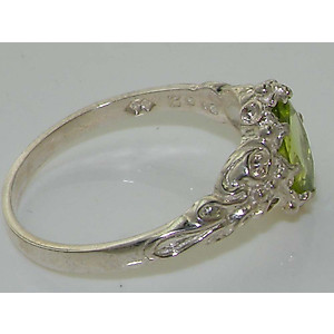 LetsBuyGold 925 Sterling Silver Natural Peridot Womens Promise Ring - Size 5.5