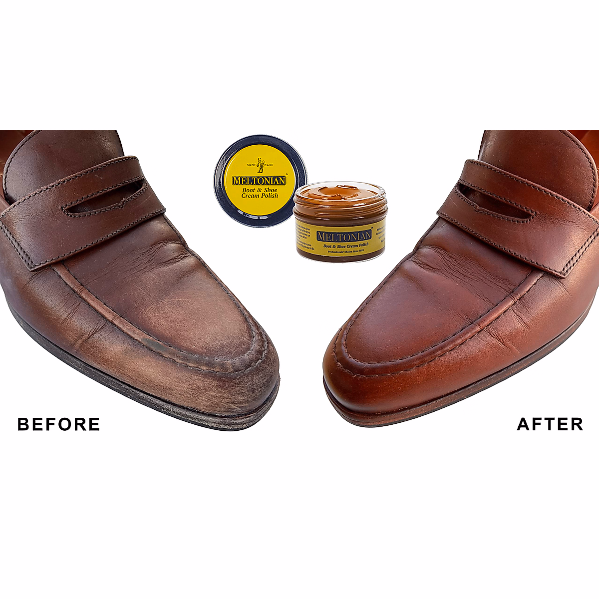 Meltonian Cream Shoe Polish - French Crafted Natural Wax & Oil Blend - Shoe Polish Brown & Black Shoe Polish for Leather - Nourishing, Restores & Protects, 60+ Unique Colors, Neutral