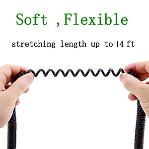 FAAEAL ATH-M50x Replacement Audio Cable,Coiled AUX Cord Compatible with Audio-Technica ATH-M40x M60x M70x Wired Headphones with 6.35mm (1/4") Adapter,14ft