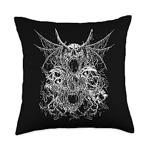 Goth Devil Baphomet & Hail Satan I Women & Men Pastel Goth I Satanic & Gothic & Occult I Retro Demon Throw Pillow, 18x18, Multicolor