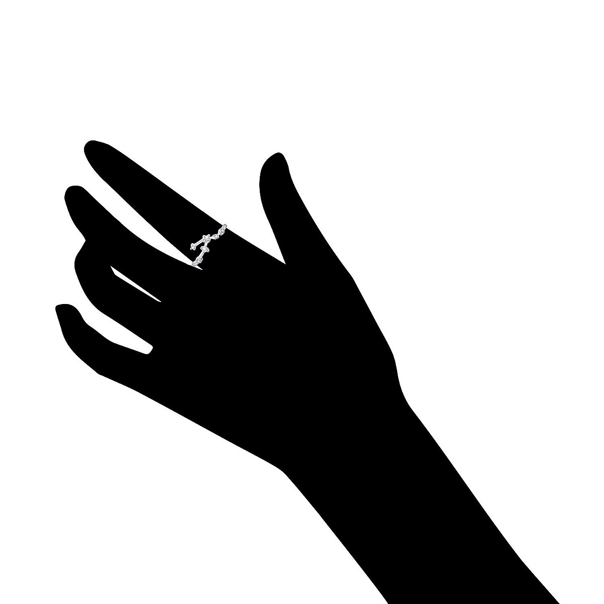 J'ADMIRE Horoscope Collection - Rhodium Clad Sterling Silver Cubic Zirconia Zodiac Constellation Symbol Ring (Taurus), Size 6