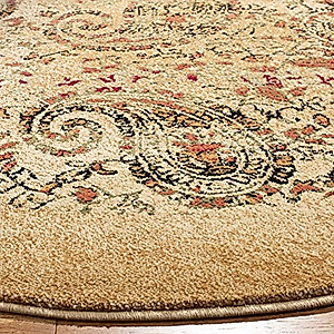 SAFAVIEH Lyndhurst Collection 4' Round Beige / Multi LNH224A Traditional Paisley Non-Shedding Dining Room Entryway Foyer Living Room Bedroom Area Rug