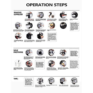 Gevi Espresso Machine 15 Bar Pump Pressure, Cappuccino Coffee Maker with Milk Foaming Steam Wand for Latte, Mocha, Cappuccino, 1.5L Water Tank, 1100W, Black1