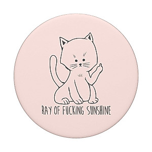 Salty Cat Ray Fucking Sunshine Flipping Off Cute Animal Adul PopSockets PopGrip: Swappable Grip for Phones & Tablets