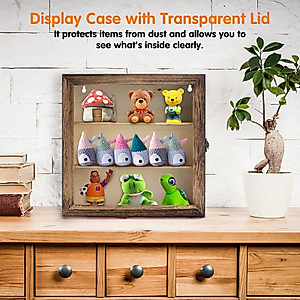 Wedding Gift Shadow Box Kit, 11” x 11” and 6” x 6” Wooden Shadow Boxes, Desktop Display Case with Transparent Lid, Wall Hanging Shadow Box Frame, Memory Box for Photos, Figurines, Jewelry, Tickets