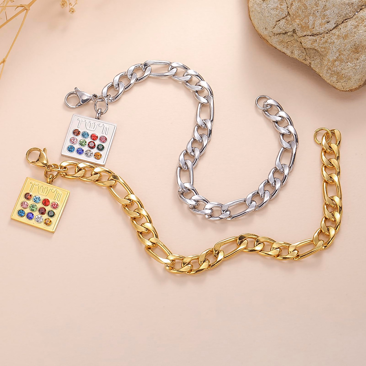 LIKGREAT Hebrew Inscription 12 Tribes of Israel Bracelet Hoshen Breastplate Bracelet High Priest Israel Jewelry for Women