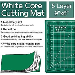 WISYOK 6" x 8" A5 Self Healing Craft Mat, Small Sewing Cutting Mat Rotary Fabric Mat, Ideal for children and Hobbyist DIY craft creative design