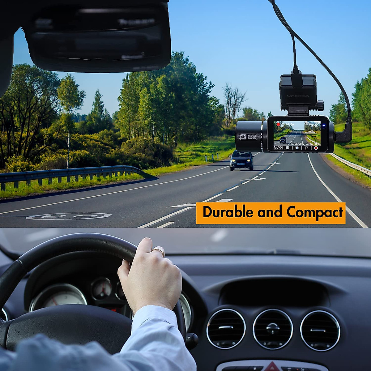 Dash Cam 4K Front and Rear 2K, Full HD Dash Camera for Cars, Free 32GB SD Card, 2.2” IPS Screen, Night Vision, 170°Wide Angle, Loop Recording, 24H Parking Mode