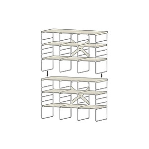 Joseph Joseph Level Adjustable Tier Free Standing Shoe Rack Organizer storage, Durable Shelves and Sturdy Steel Frame, holds 12 pairs