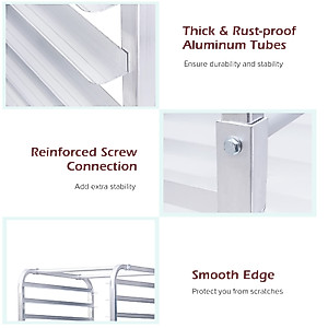 PETSITE 20 Tier Sheet Pan Rack, Commercial Aluminum Full & Half Bun Pan Bakery Rack with Brake Wheels for Restaurant Home Kitchen