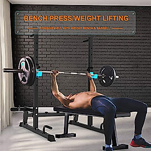 JX FITNESS Squat Rack, Barbell Rack, Bench Press Rack Push Up Multi-Function Weight Lifting Gym/Home Gym