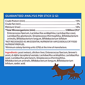 Probiotics for Dogs and Cats, 5 Billion CFU, Veterinarian Formulated, Digestive & Immune Health, Gut Flora Balance, All Natural Probiotic Powder, Chicken Liver Flavor, 40 Sticks