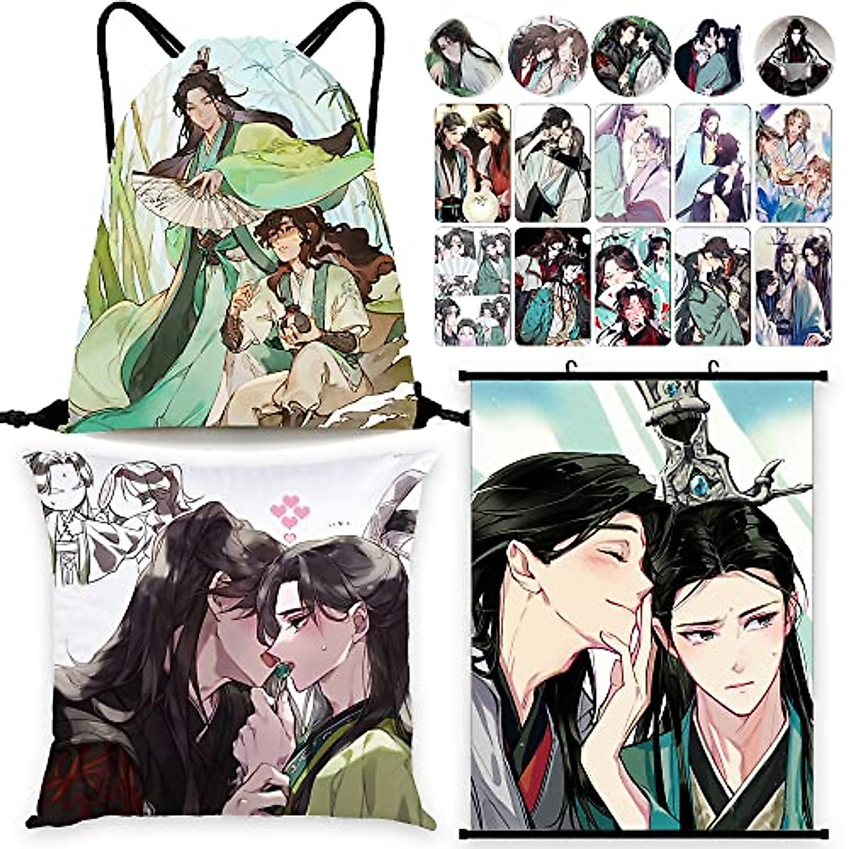 The Scum Villains Self-Saving System Merch Gift Set Party Favor Birthday Gifts Drawstring Bag Lomo Card Stickers Pillowcase Poster Button Pins gift