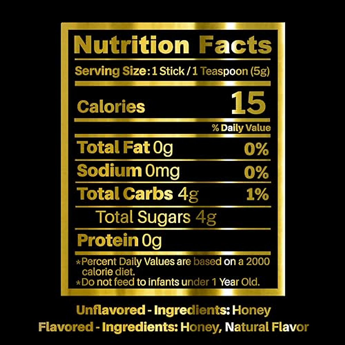 Honey Plus Co | 100% Natural Honey Sticks - Vanilla (Flavored) - 12 Pcs