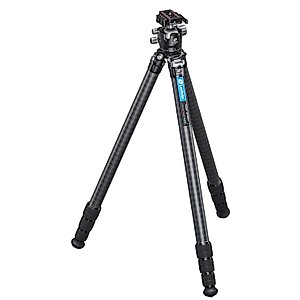 Leofoto LS-364CL+LH-47SC Elongated Tripod, Ranger Series, Carbon Fiber, 4 Leg Sections, Lightweight, LH-47 Ball Head Set, Hybrid Clamp, Arca and Picatinny Compatible
