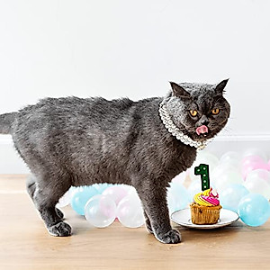 KUDES Adjustable Dog Pearl Collars with Extension Chain for Small Dogs and Cats, Cute Yorkie Girl Clothes Costume Outfits Accessories Rhinestone Diamond Décor for Puppy Kitten Wedding Party