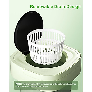 Portable Washing Machine, Mini 9L Foldable Washer and Dryer with 3 Modes Deep Cleaning for Underwear,Baby Clothes,Socks,Small Items.Mini Laundry Washer for Apartments,Dormitories,Camping,Travel(Green)