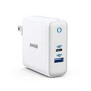 Anker 60W PIQ 3.0 & GaN Tech Dual Port Charger, PowerPort Atom III (2 Ports) Travel Charger with a 45W USB C Port, for USB-C Laptops, MacBook, iPad Pro, iPhone, Galaxy, Pixel and More