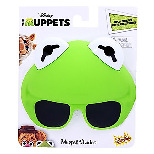 Sun-Staches Kermit Sunglasses | Muppets Costume Accessory | UV400 | One-Size Fits Most