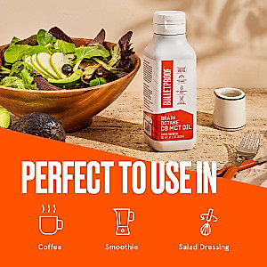 Bulletproof Brain Octane C8 MCT Oil, 16 Ounces, Keto Supplement for Sustained Energy and Fewer Cravings