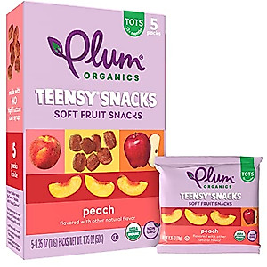 Plum Organics | Teensy Fruit Snacks | Organic Toddler & Kids Snacks | Peach | 0.35 Ounce Snack (40 Total) Packaging May Vary