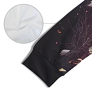 TiwBski Men's Novelty Skull Print Hoodies Sweatshirt Pullover with Pocket,Brown,XL