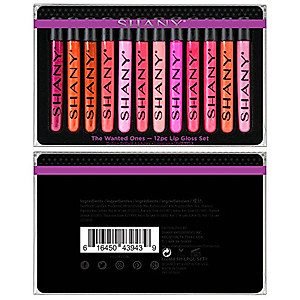 SHANY The Wanted Ones - 12 Piece Lip Gloss Set with Aloe Vera and Vitamin E