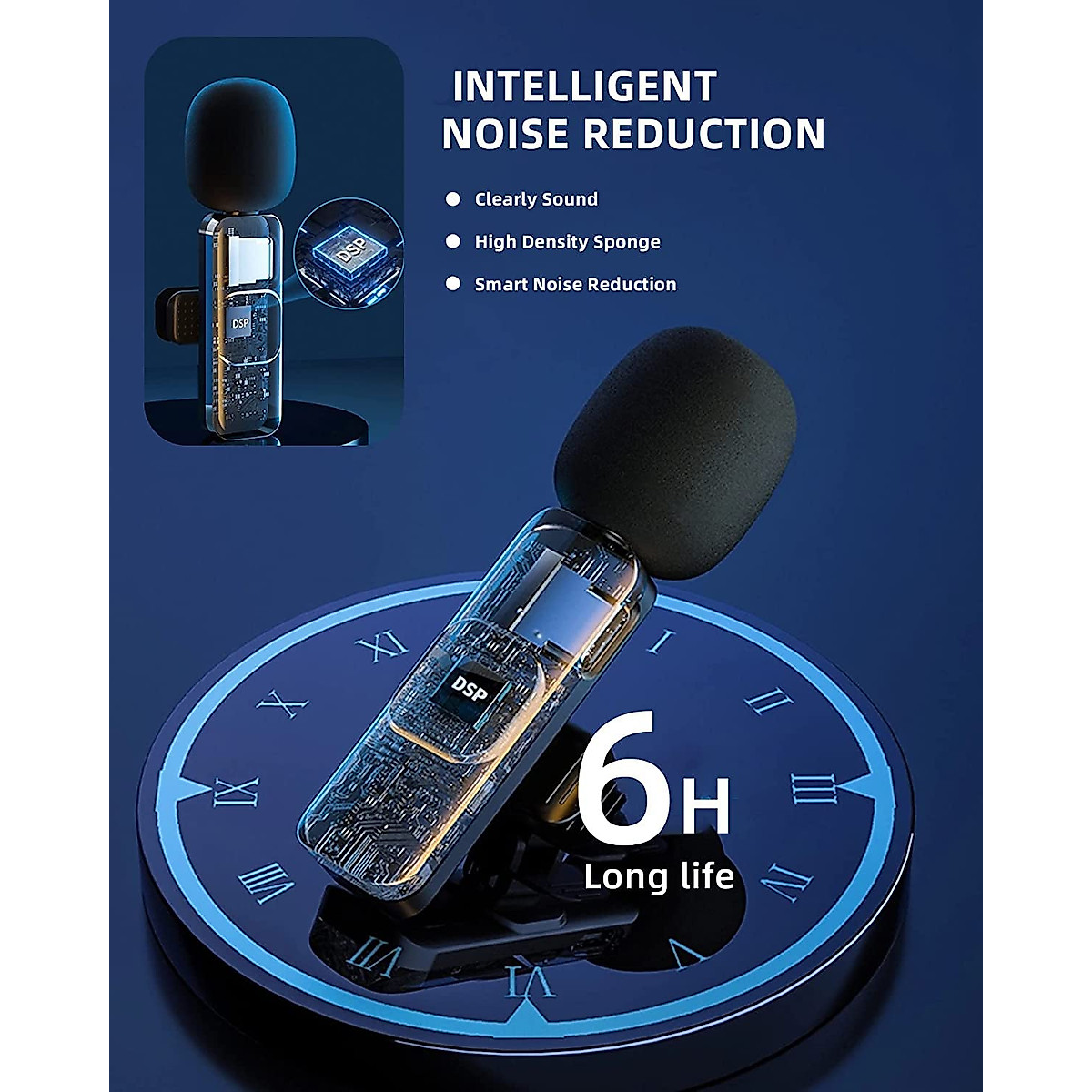 Z Innovations Wireless Lavalier Microphone, Dual Omnidirectional, Plug-and-Play, Compatible with iOS and Android, Ideal for Vlogging, Live Streaming, Interviewing, and Recording