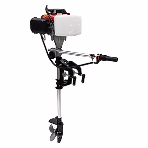 4 Stroke Outboard Motor,1.6KW Outboard Fishing Boat Motor Engine With Air Cooling,52CC Portables Boat Engine for Inflatable Boat Kayak and Small Boat