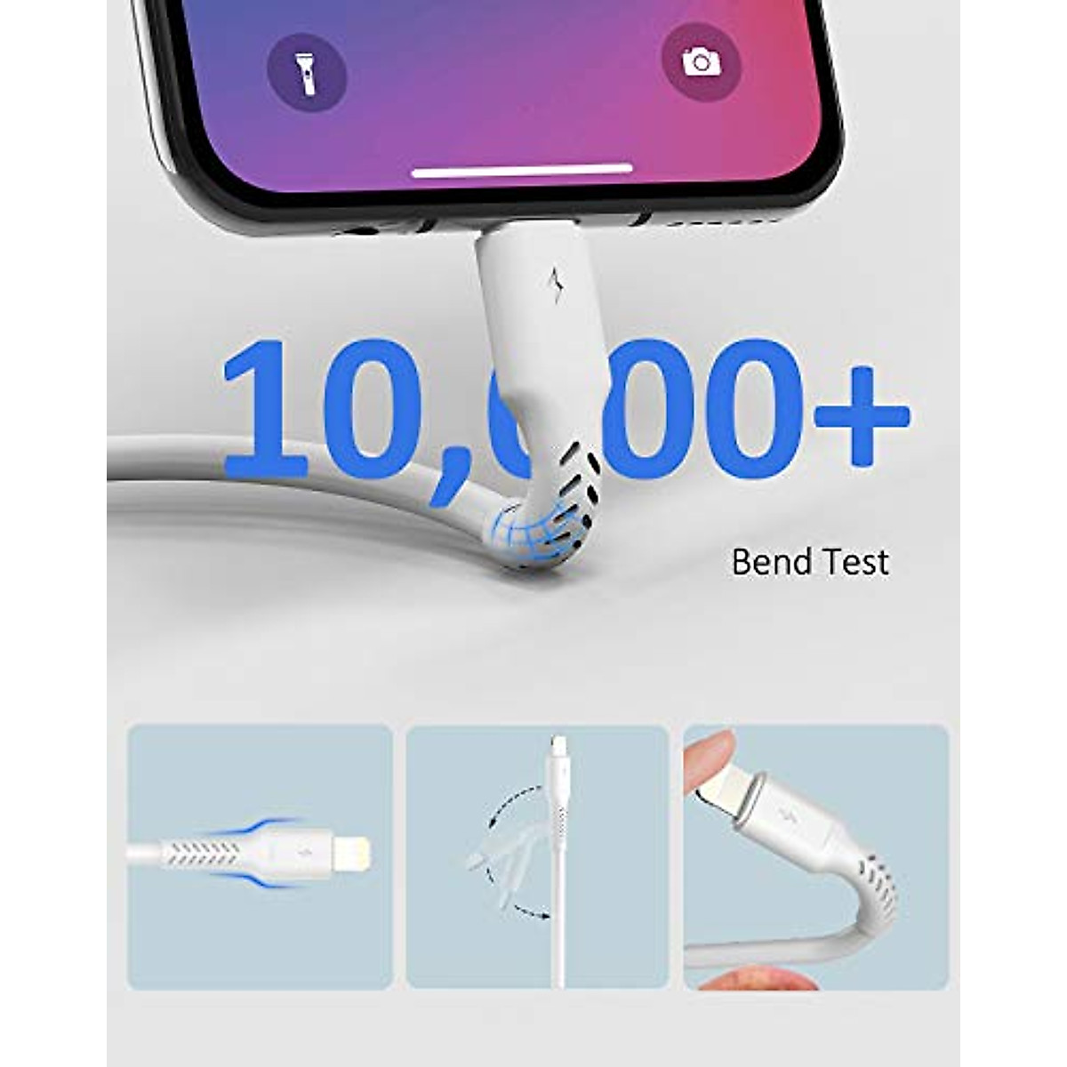 6 inch iPhone Charge Cable Short, 0.5ft 5Pack USB to Lightning Cord for Fast Charging Stations Compatible with Apple iPhone 12 11 Pro Max Xs 8 7 6 5 Plus, iPad Air/Mini