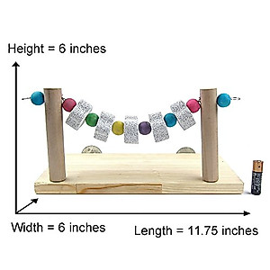 Hypeety Wooden Bird Perch Platform Pet Natural Chewing Toys Health Cage Accessories for Mouse, Chinchilla, Rat, Gerbil, Guinea-Pigs, Dwarf Hamster