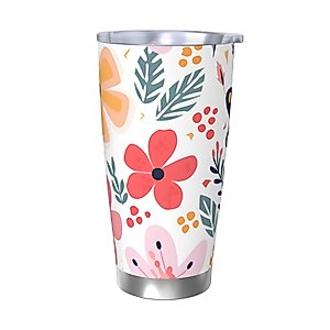 AYCZN Cute Daisy 20 OZ Tumbler Stainless Steel Travel Coffee Mug, Spring Flower Floral Insulated Water Bottle with Lid and 2 StrawsLeakproof Thermal Cup